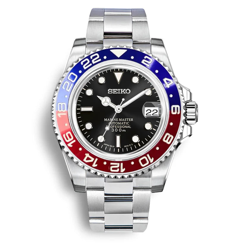 Seiko Mod Seikomariner "PEPSI" | Iconic Red Blue GMT | Moddy's Time